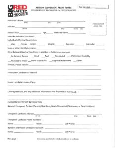 AWAARE First Responders Form – Pathfinders for Autism