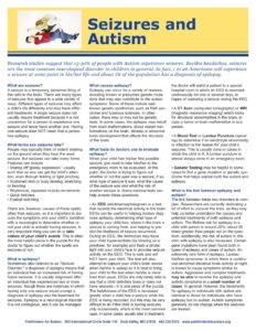 Seizures and Autism – Pathfinders for Autism